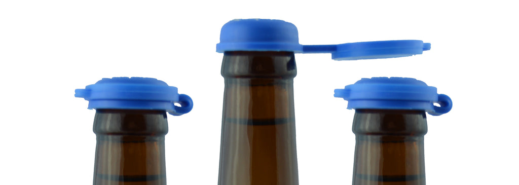Clutch Bottle Caps - 6 Blue - Reusable Resealable Bottle Caps